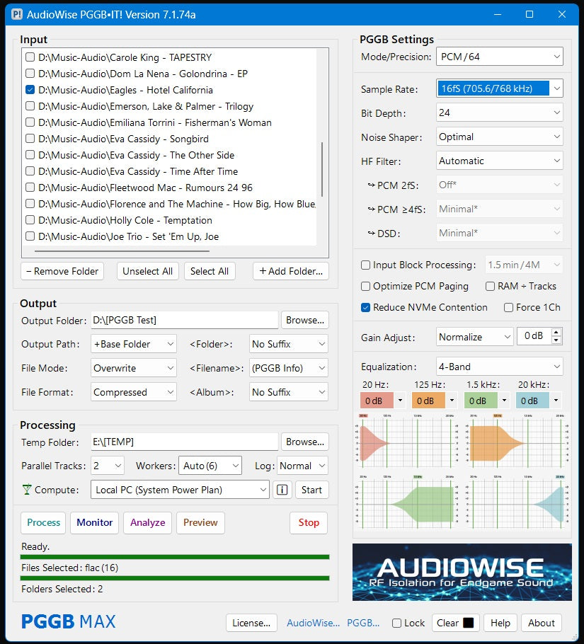 PGGB•IT! Offline Upsampling – AudioWise